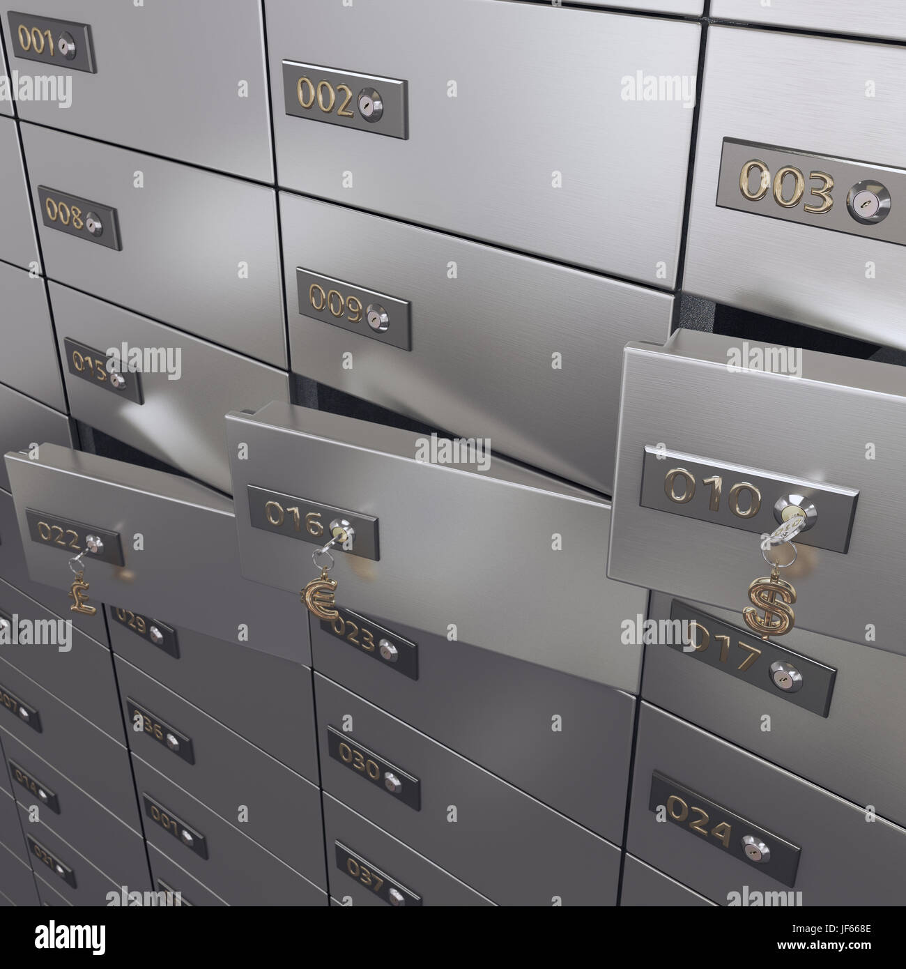 Open safe deposit box golden hi-res stock photography and images - Alamy