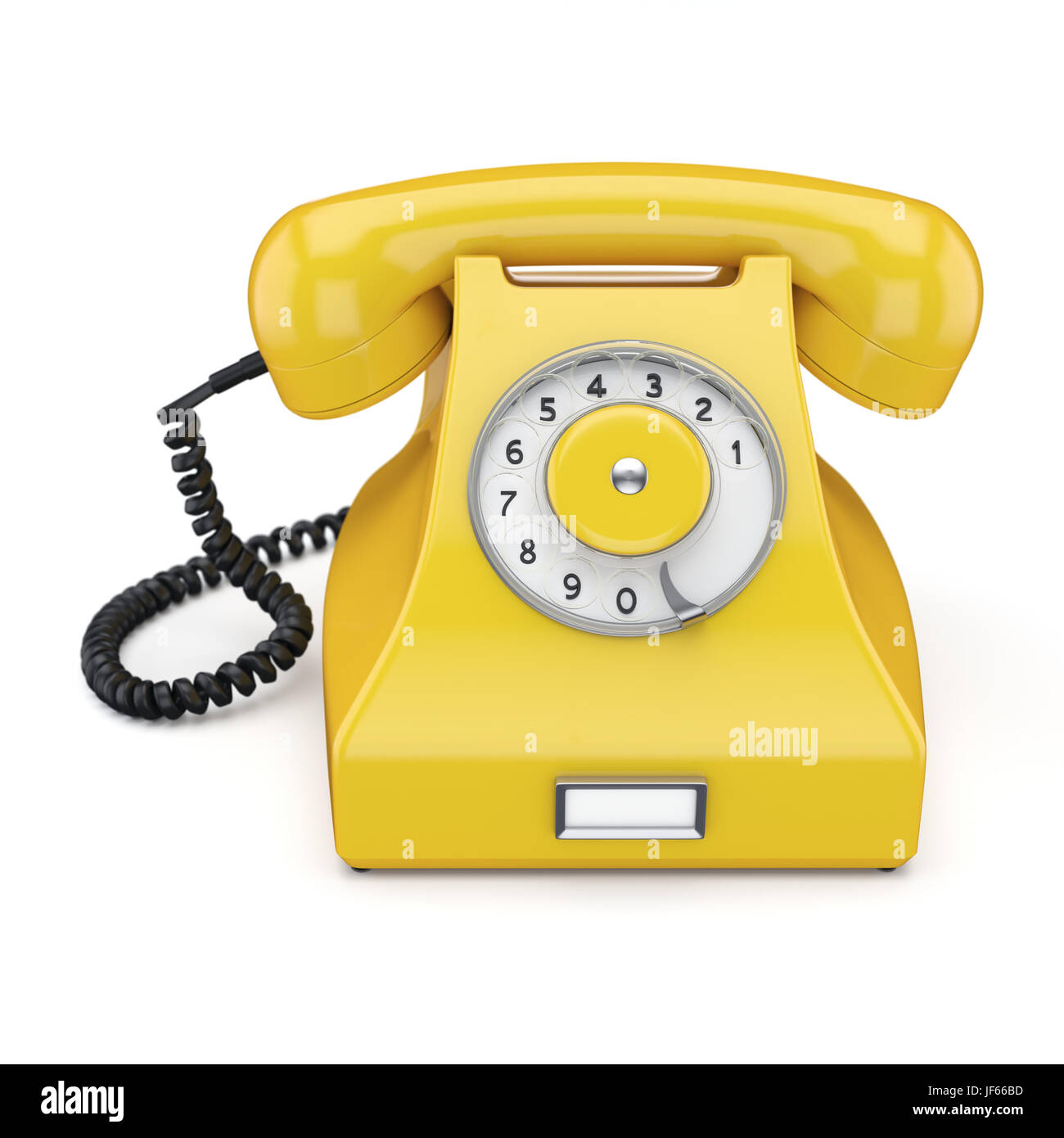 3D rendering old yellow phone Stock Photo - Alamy