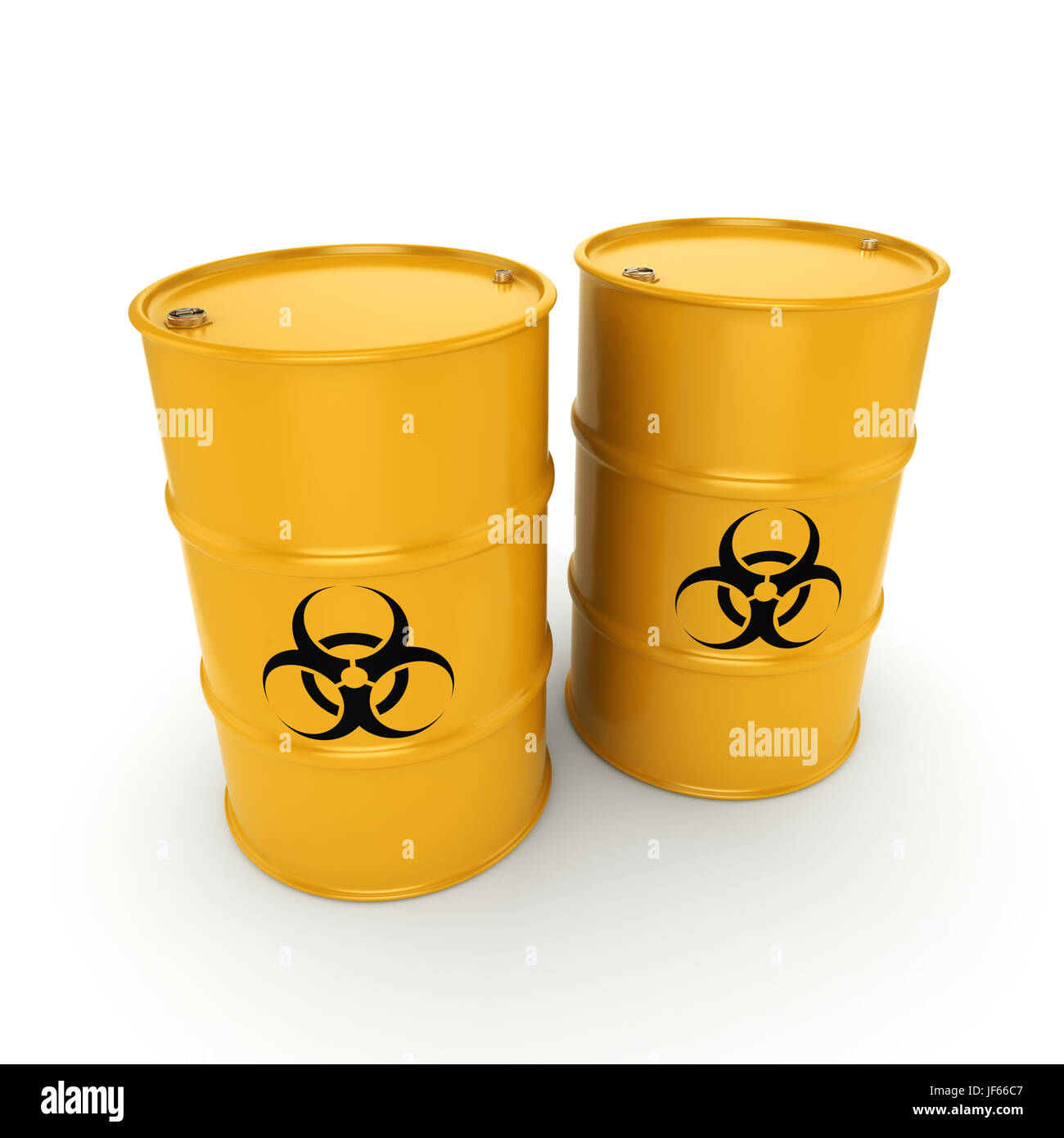 3D rendering biohazard barrels Stock Photo - Alamy
