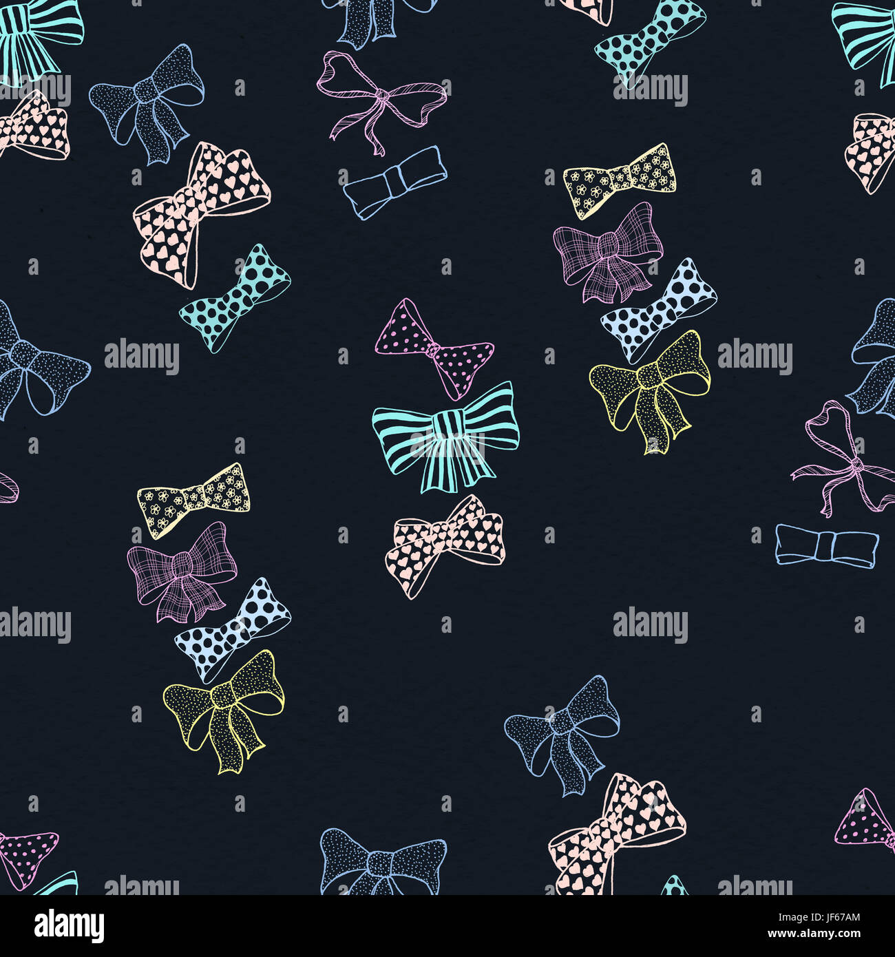 Seamless pattern with hand drawn bows. Fashion illustration Stock Photo ...