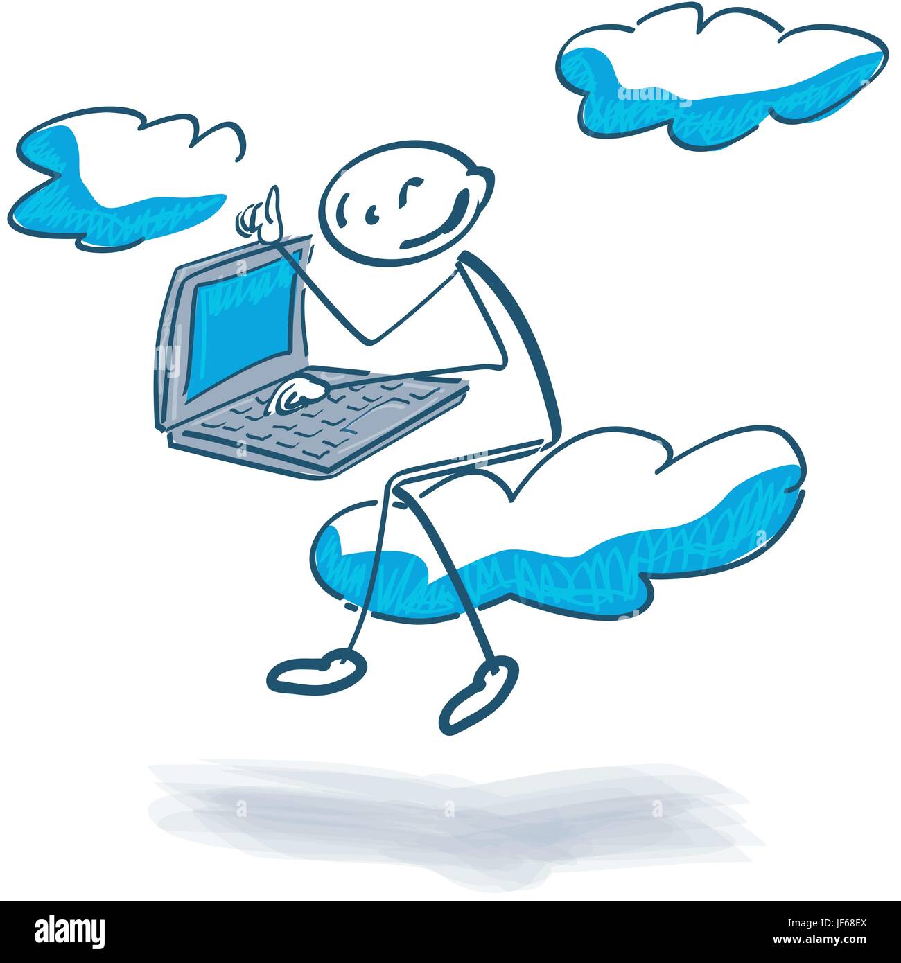 stick figure with cloud computing Stock Vector Image & Art - Alamy