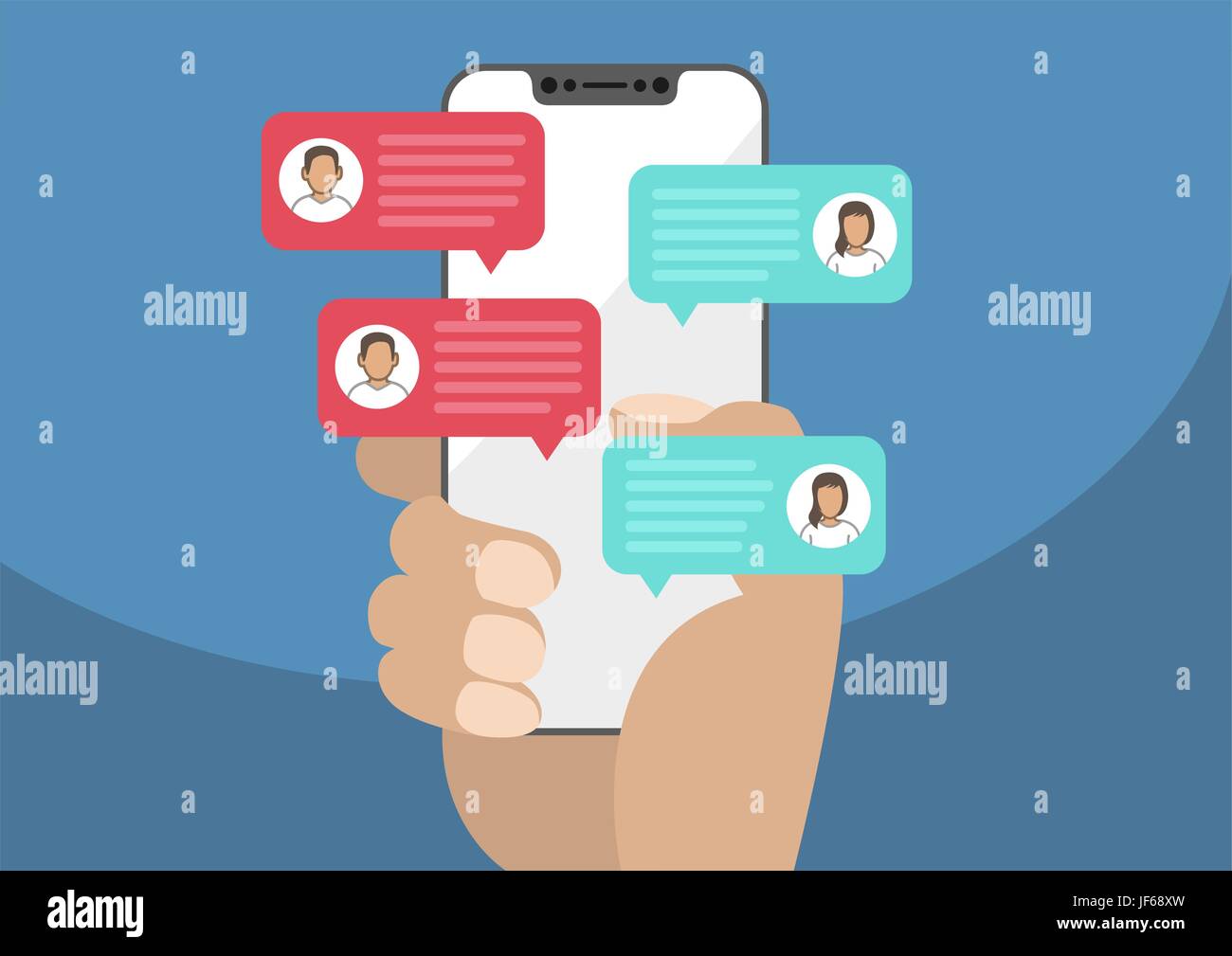 Text message screen bubbles Stock Vector Images - Alamy