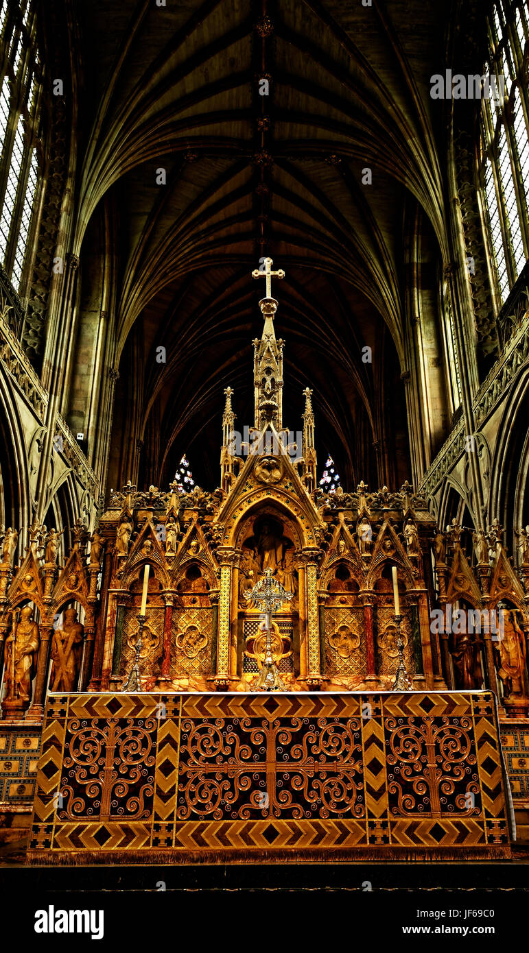 Lichfield Cathedral, dedicated to St Chad and Saint Mary, is in ...