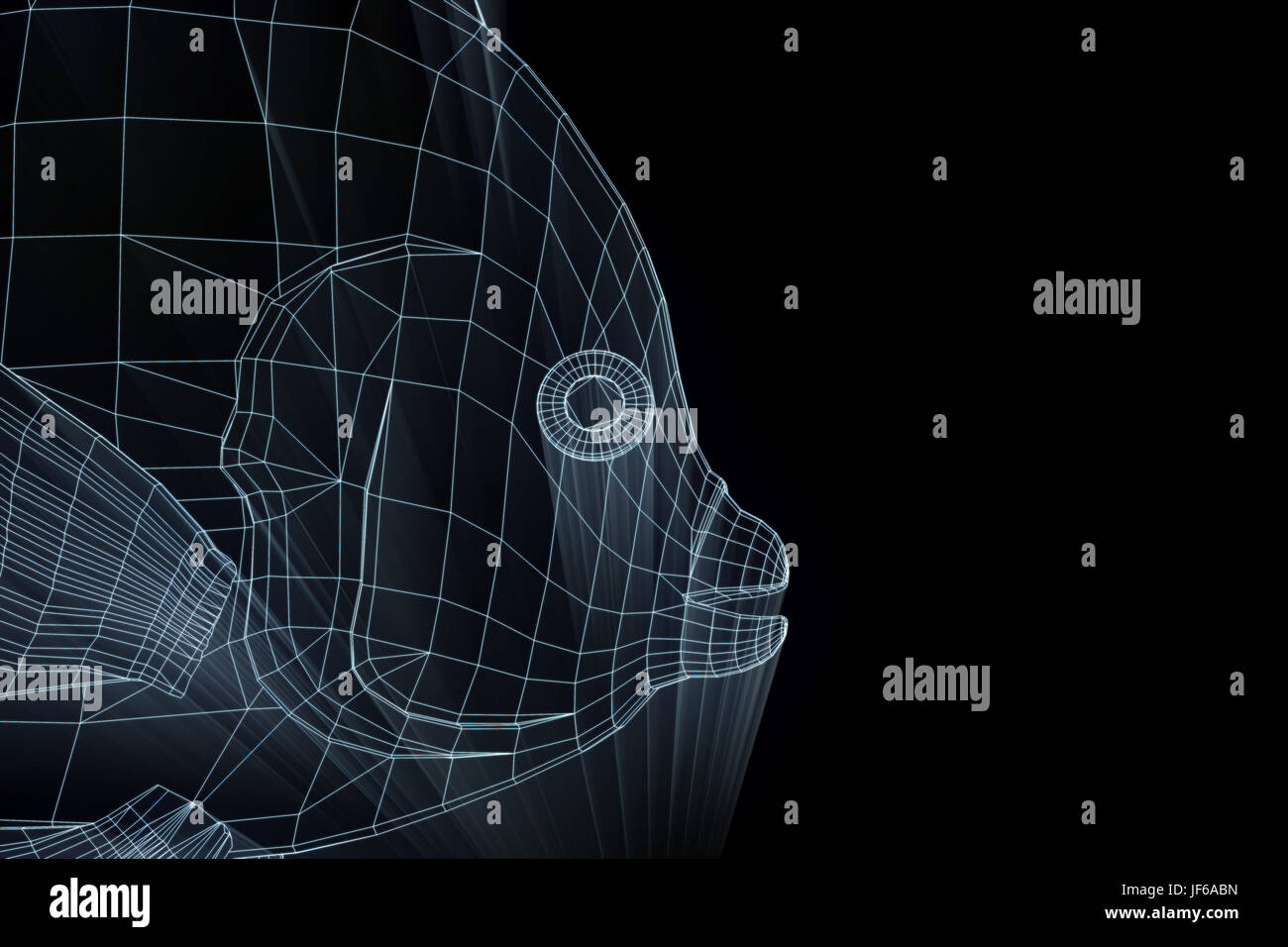 Fish in Hologram Wireframe Style. Nice 3D Rendering Stock Photo - Alamy