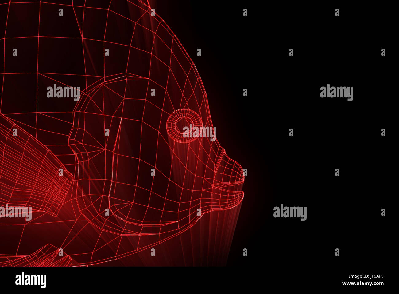 Fish in Hologram Wireframe Style. Nice 3D Rendering Stock Photo - Alamy