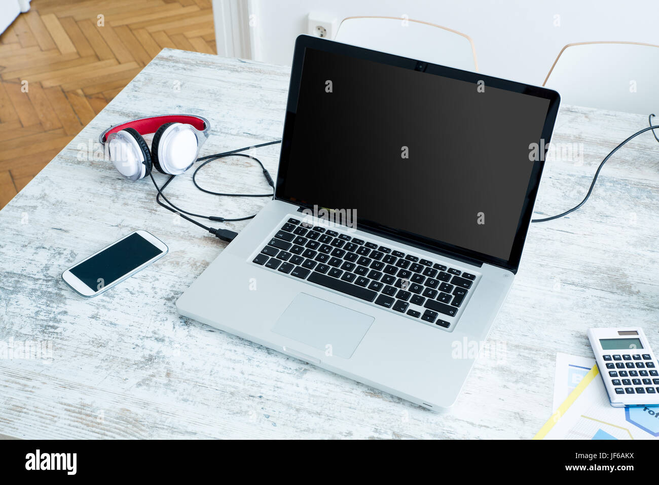 Laptop in the Home office Stock Photo - Alamy