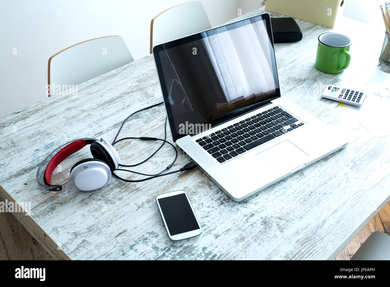 Laptop in the Home office Stock Photo - Alamy