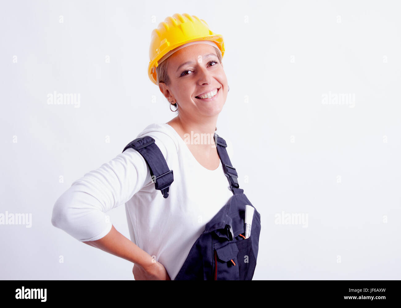 Female construction worker Stock Photo - Alamy