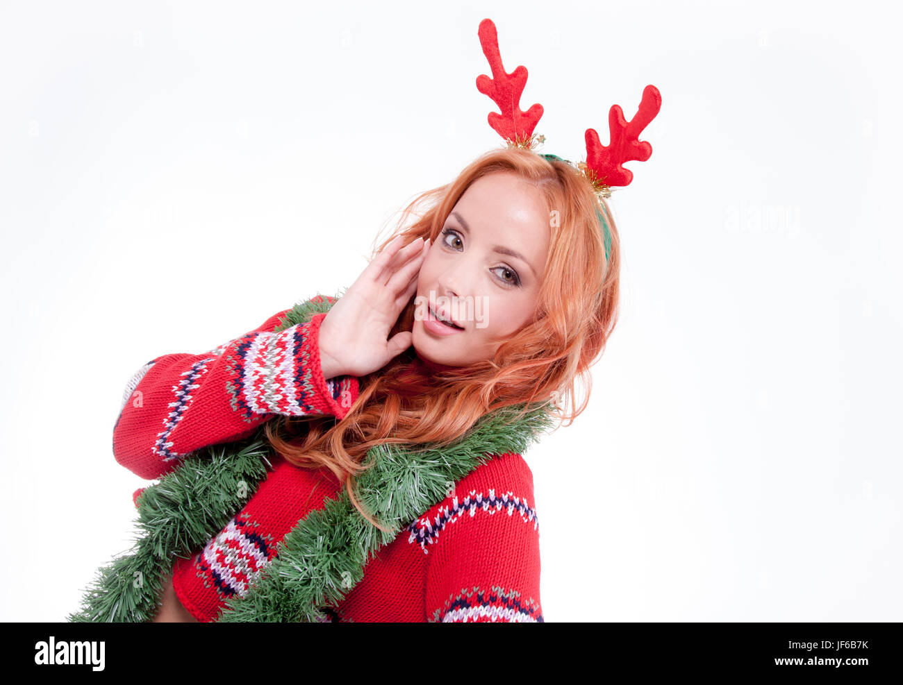 Beautiful woman with horns Stock Photo - Alamy