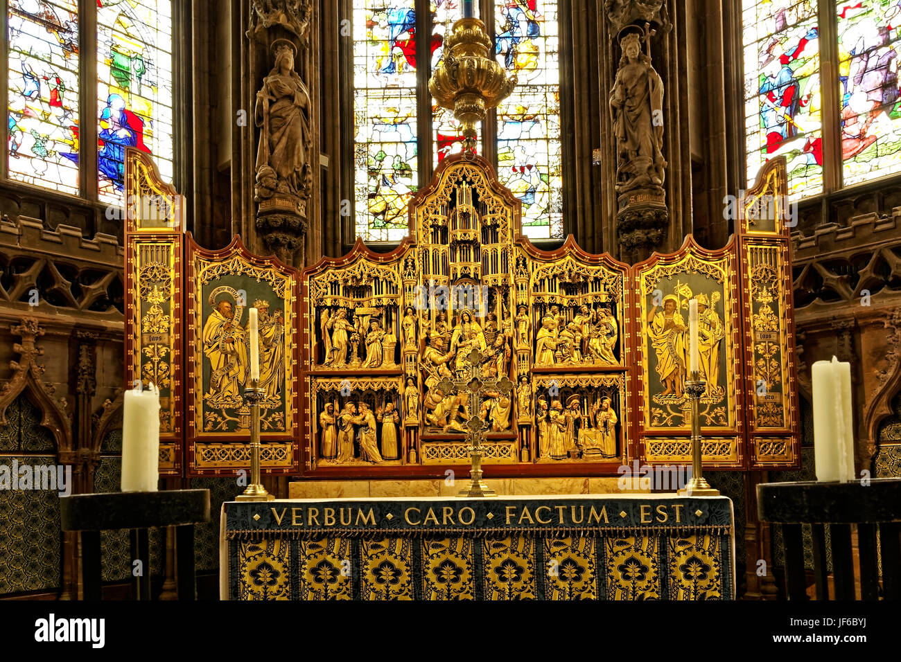 Lichfield Cathedral, dedicated to St Chad and Saint Mary, is in ...