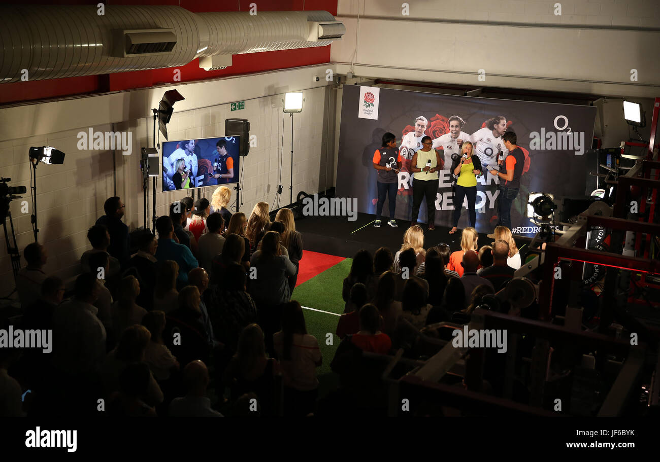 Left to right, Maggie Alphonsi, Maxine Edwards, Vicky Macqueen and ...