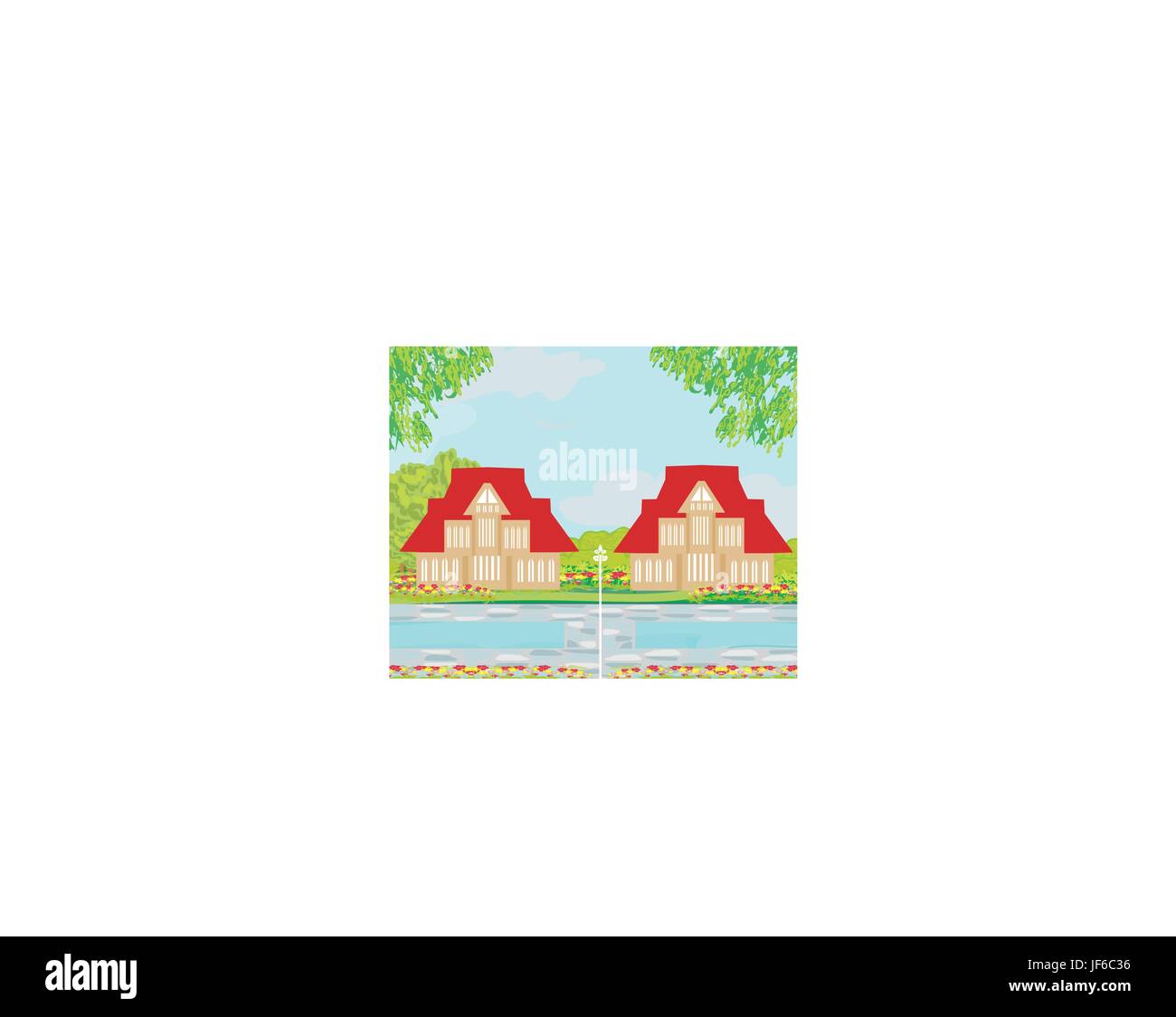 Two peasant houses Stock Vector Images - Alamy