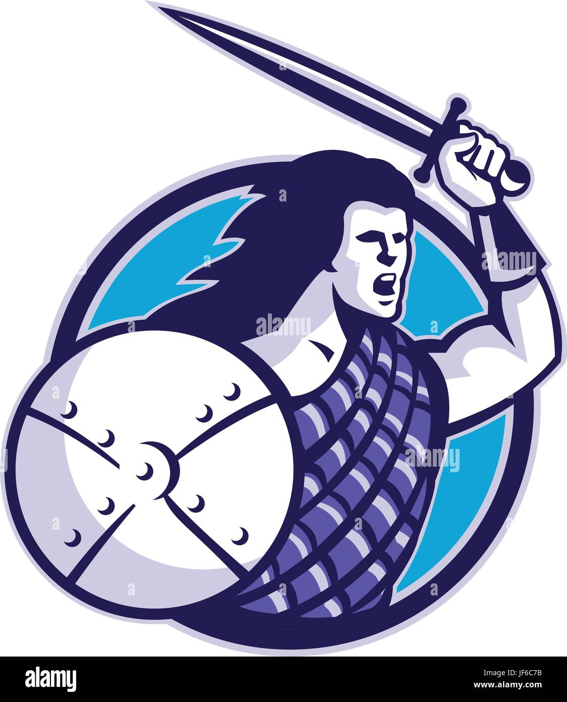Scottish warrior illustration hi-res stock photography and images - Alamy