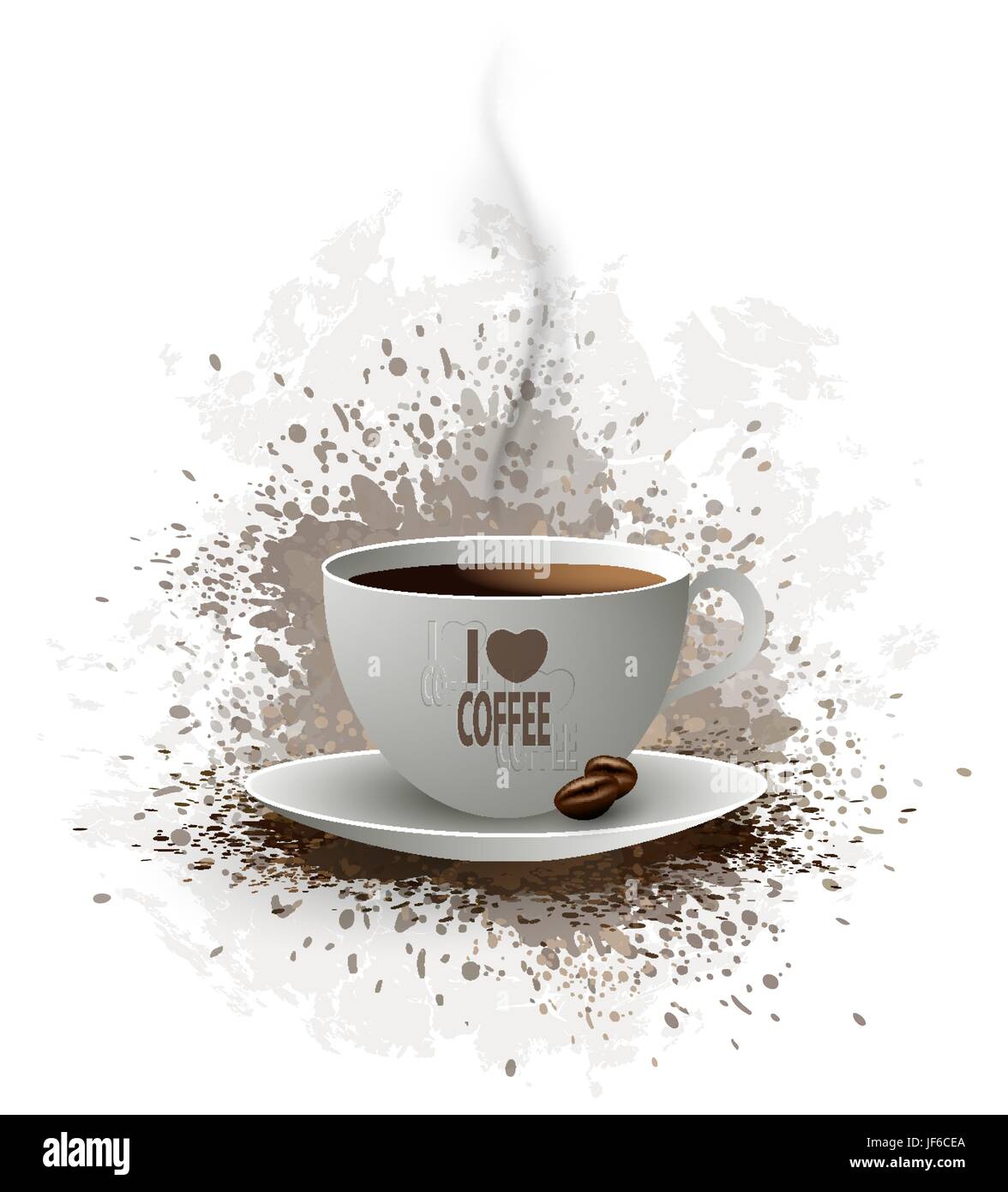 Cup coffee heart chocolate Stock Vector Images - Alamy