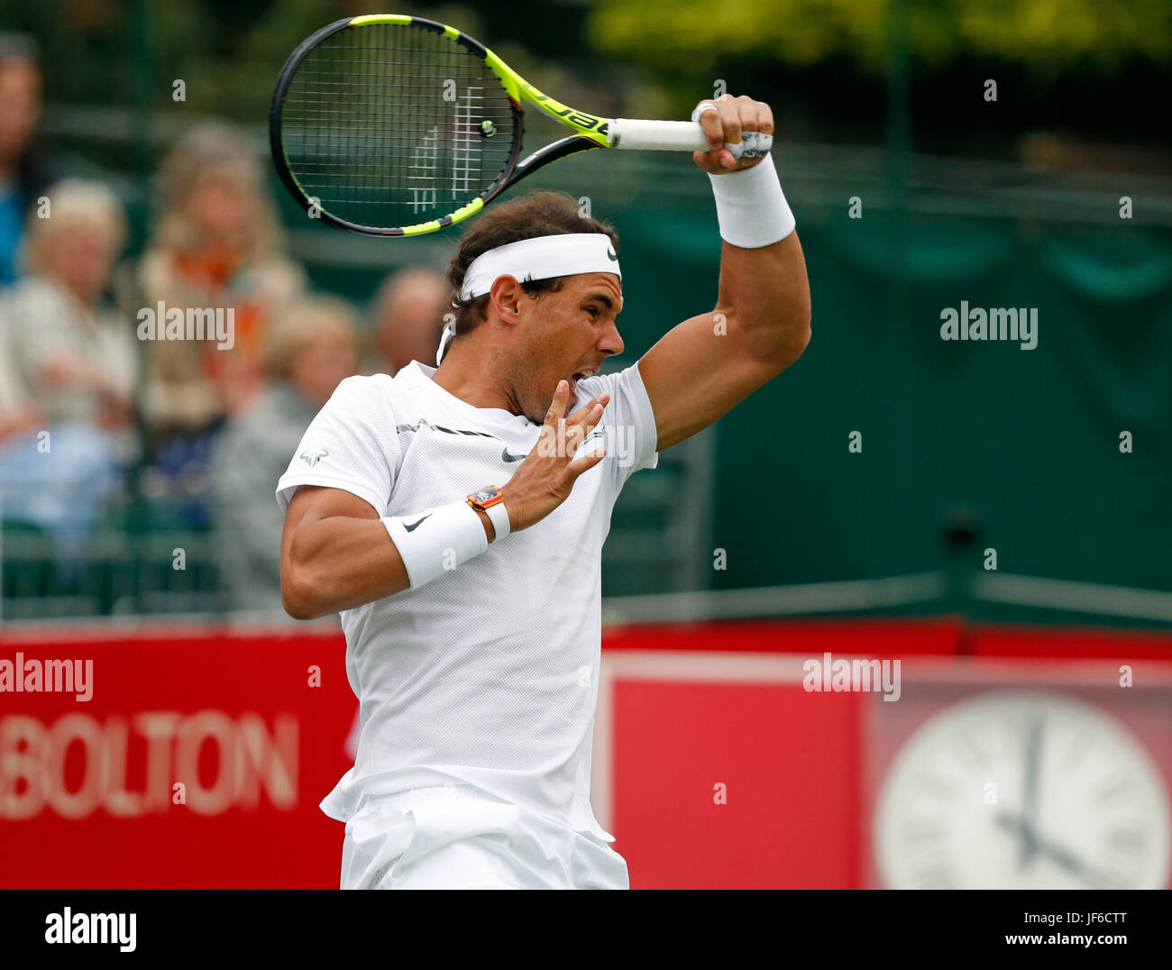 Spain's Rafael Nadal during an exhibition tennis match in London June ...