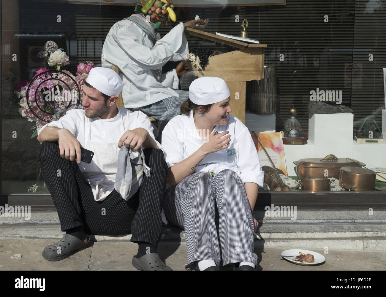 cooks taking a break Stock Photo - Alamy