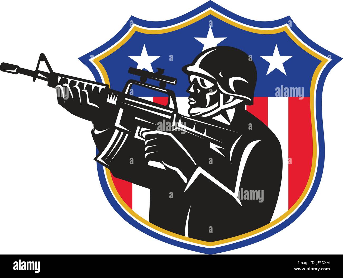 graphics, american, army, soldier, illustration, rifle, arm, weapon ...