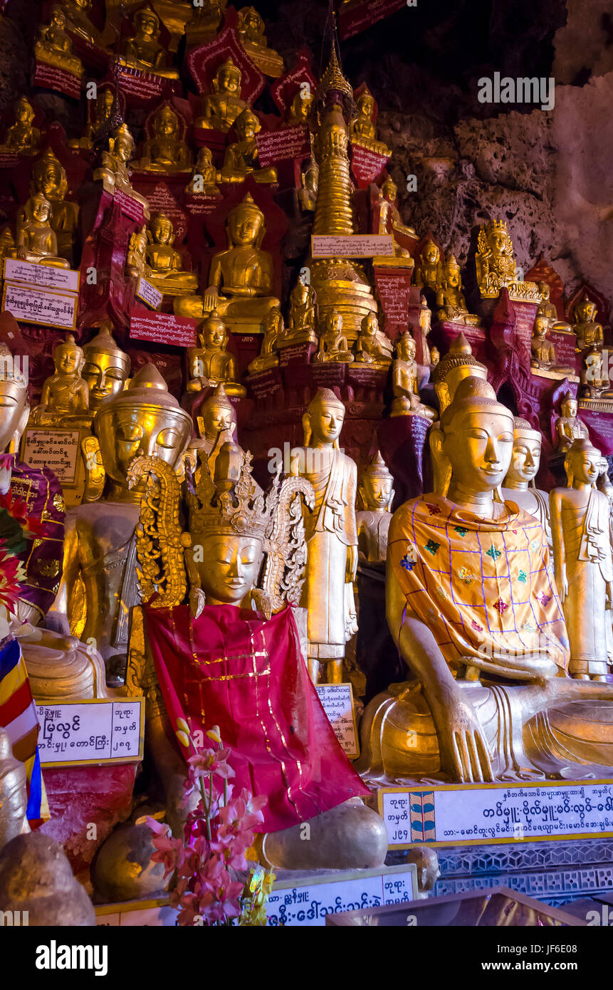 Buddha statues, images, Pindaya Caves, Myanmar Stock Photo - Alamy