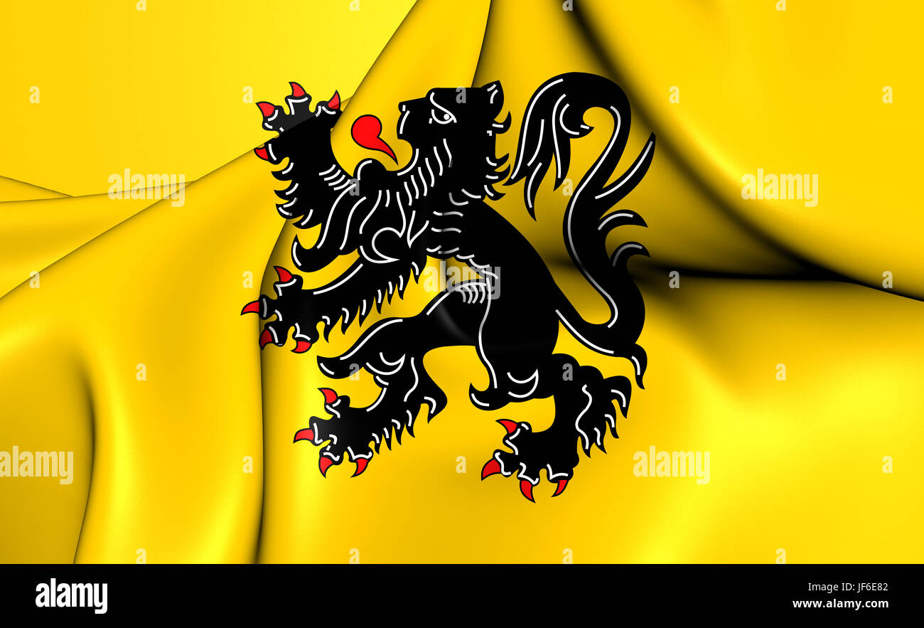 3D Flag of Flanders Stock Photo - Alamy