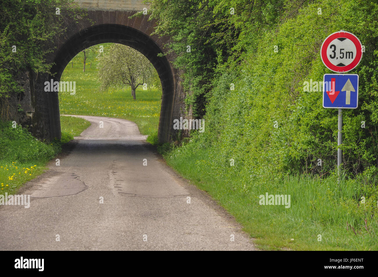 Crossing below railroad line, Germany Stock Photo - Alamy