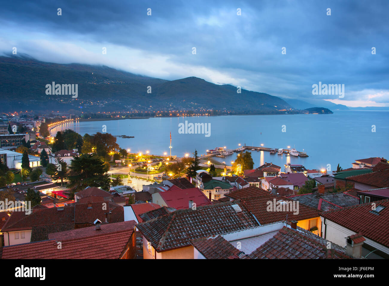 Ohrid city on a lake Stock Photo - Alamy