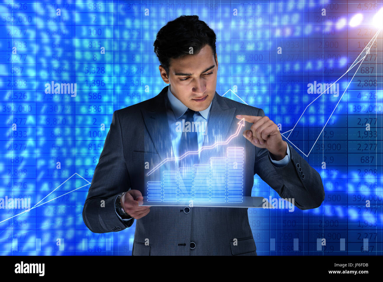 Man in stock trading business concept Stock Photo - Alamy