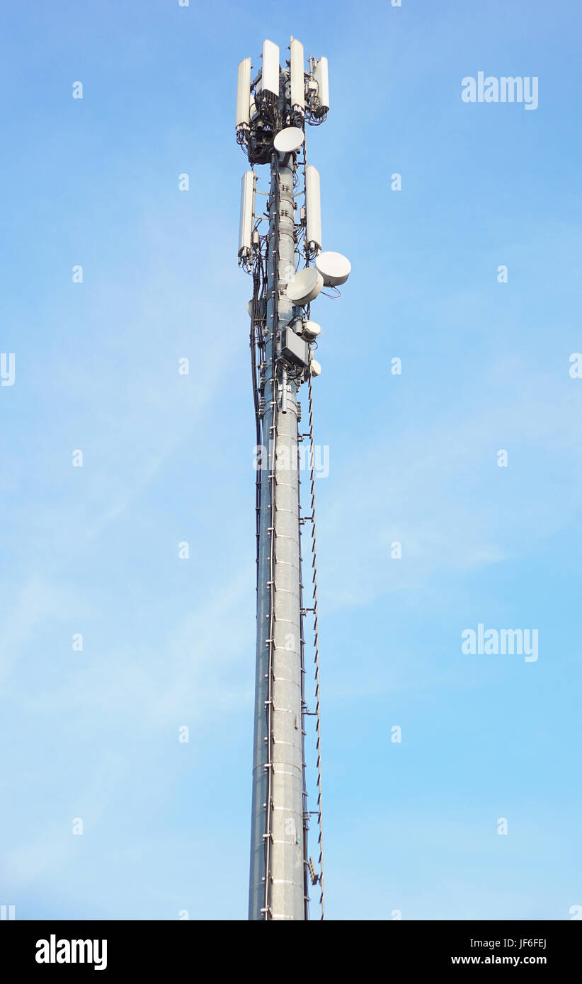 Communication Tower with antennas such a Mobile phone tower, Cellphone Tower, Phone Pole on the ...