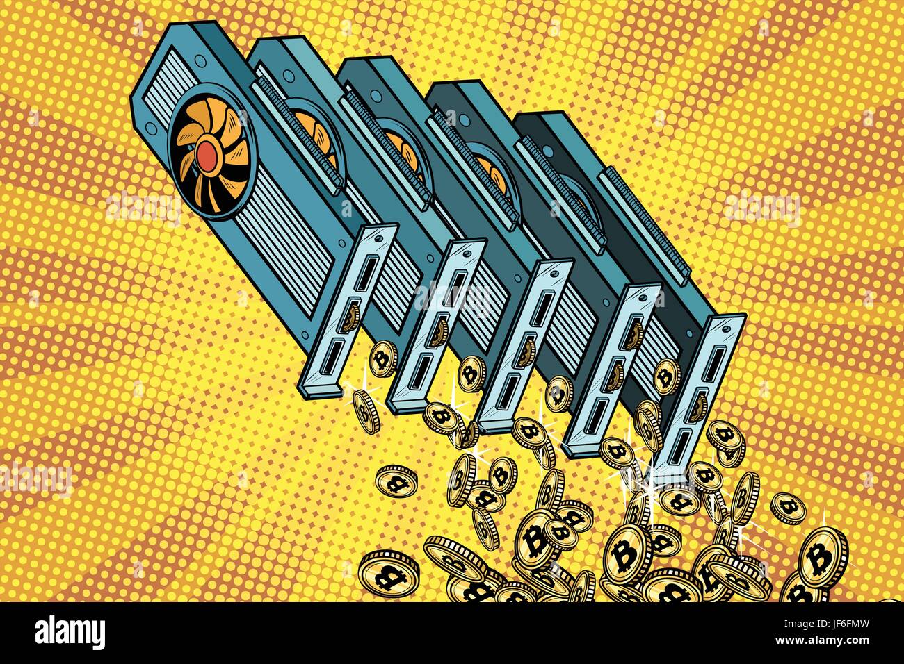 Computer display bitcoin money Stock Vector Images - Alamy