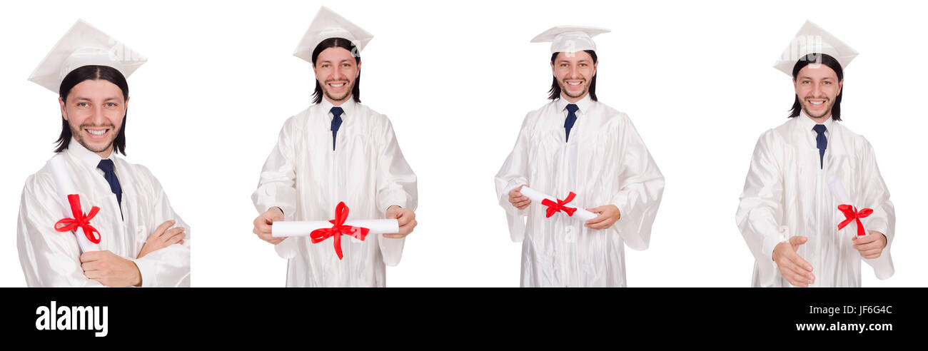 Young man ready for university graduation Stock Photo - Alamy