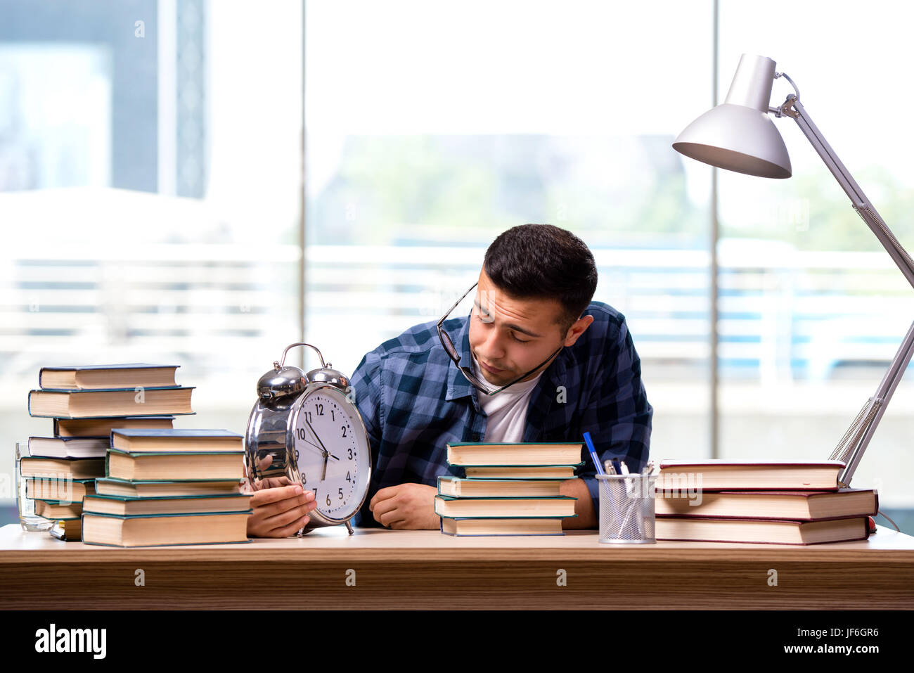 Young student preparing for school exams Stock Photo - Alamy