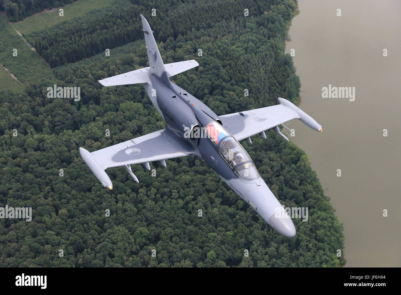 fighter planes L-159 Alca Stock Photo - Alamy