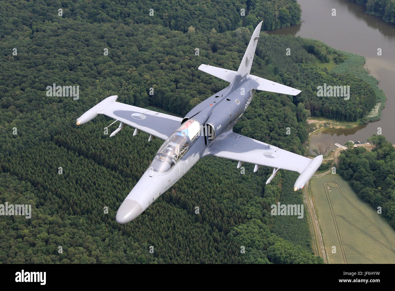 fighter planes L-159 Alca Stock Photo - Alamy