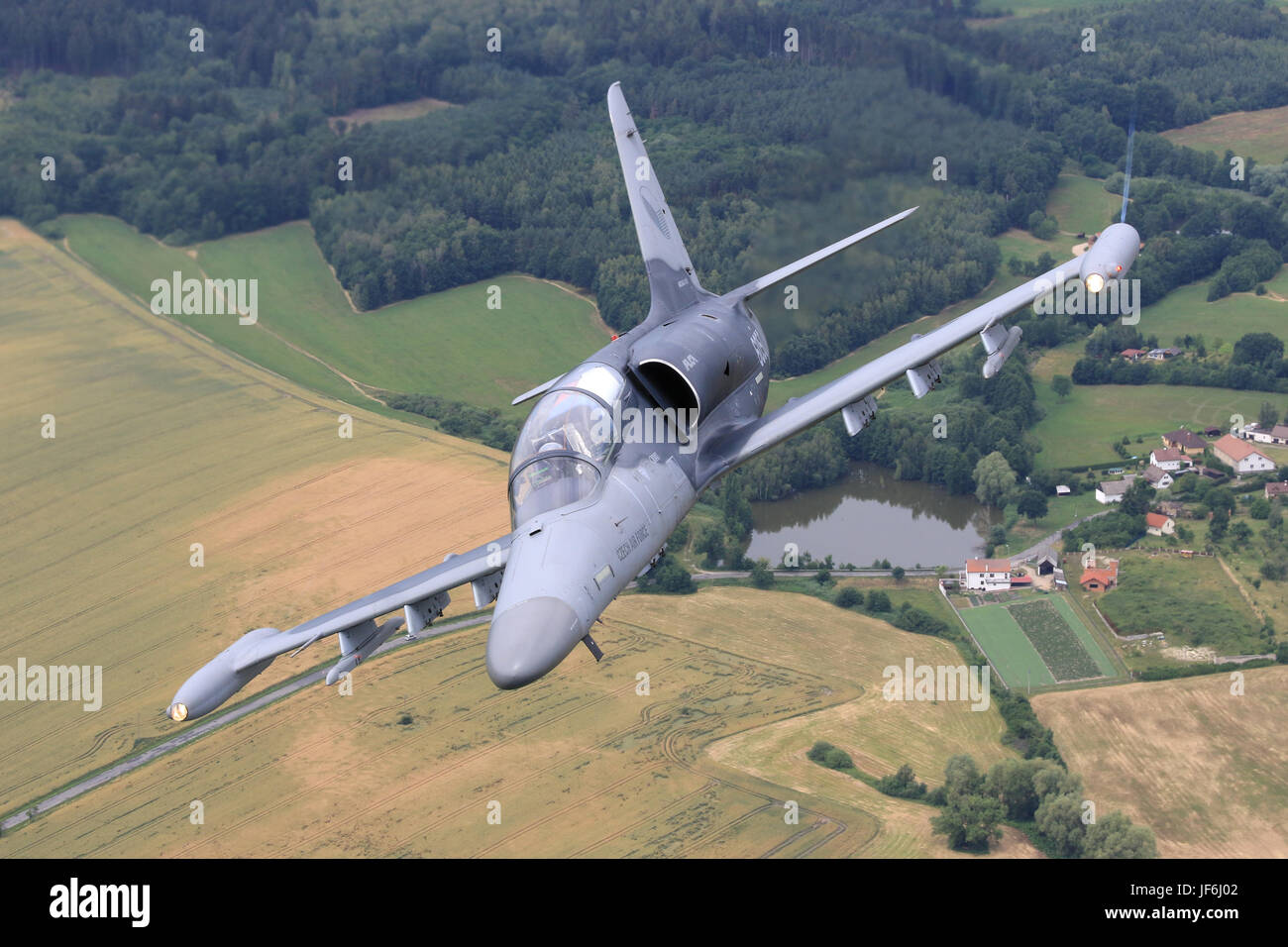 fighter planes L-159 Alca Stock Photo - Alamy