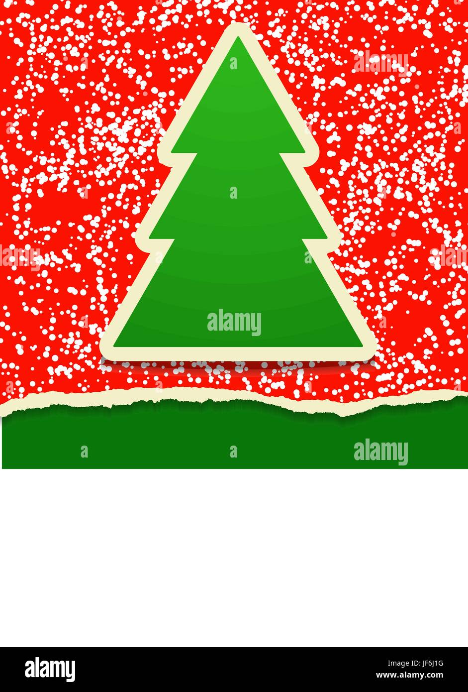 Rip paper card with Christmas tree Stock Vector Image & Art - Alamy