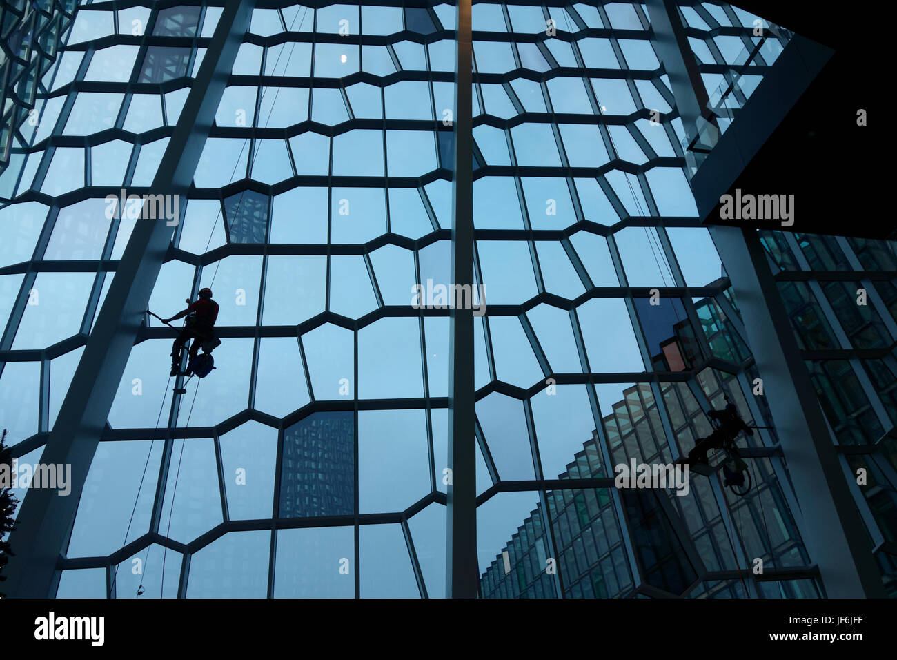 Window Cleaners at the Harpa Concert Hall and Conference Centre ...