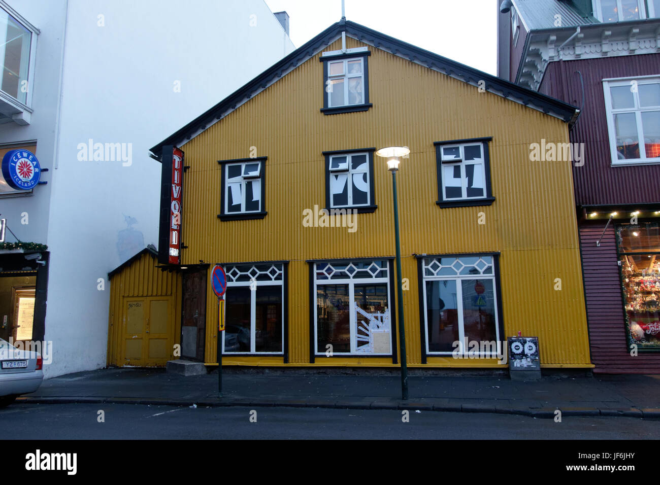 A typical shop building in Reykjavik, Iceland Stock Photo - Alamy