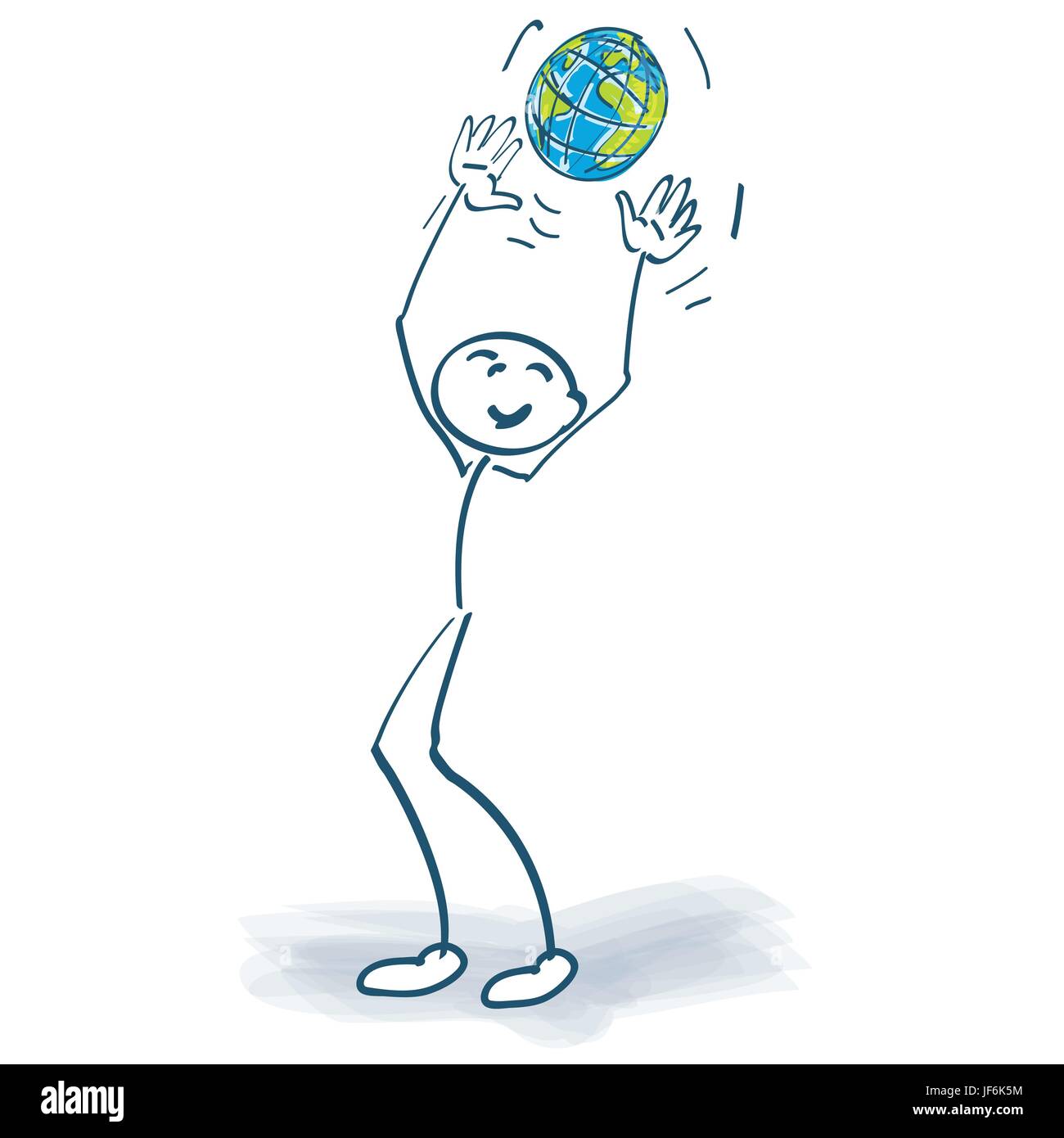 stick figure with globe Stock Vector Image & Art - Alamy