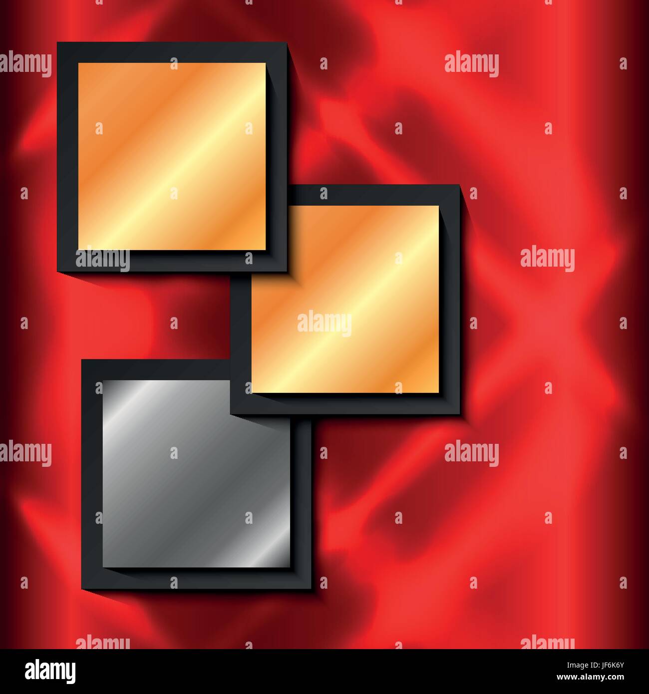 metal, square, label, backdrop, background, gold, red, shadows, metal ...