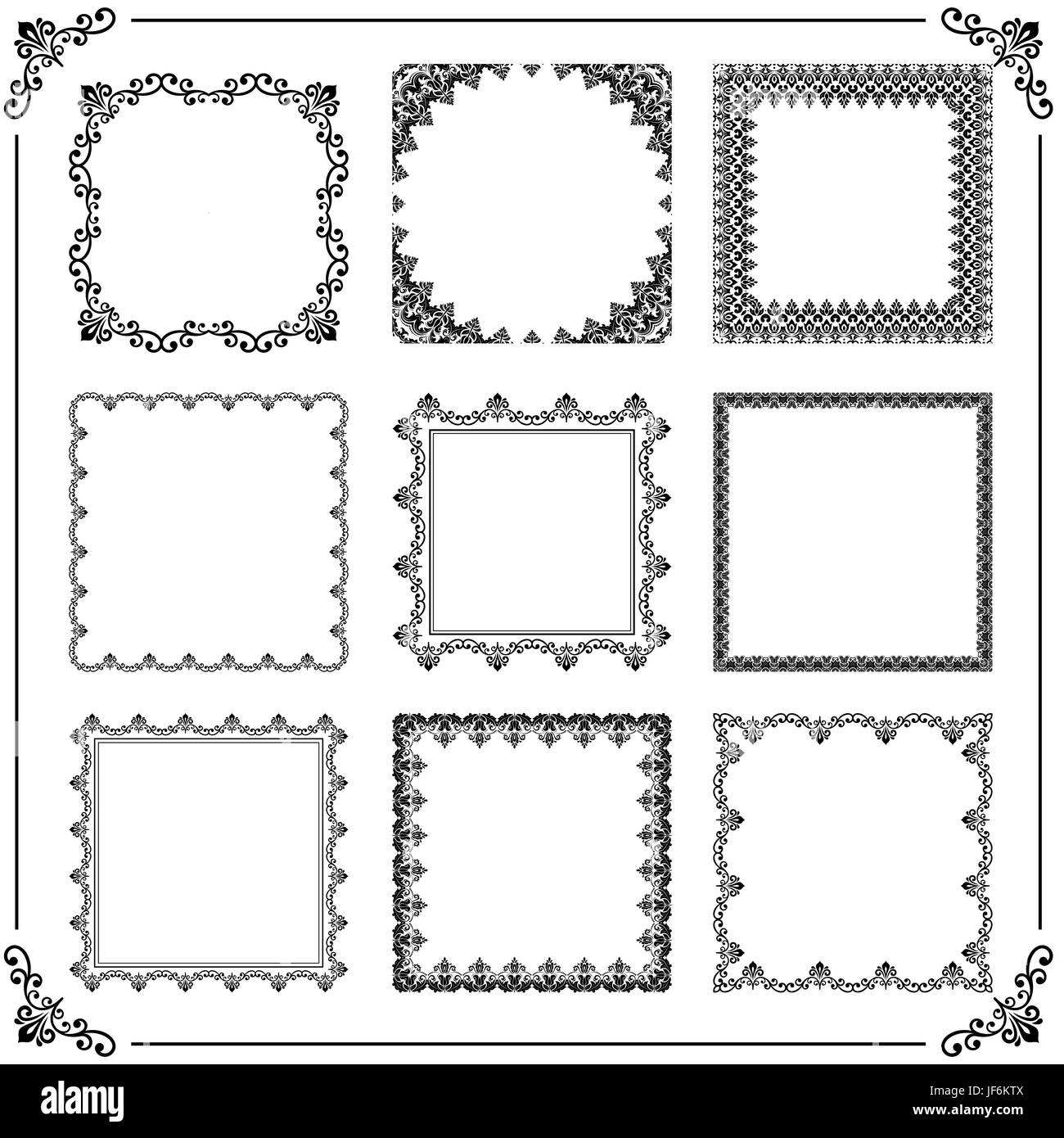 Square border logo vector Black and White Stock Photos & Images - Alamy