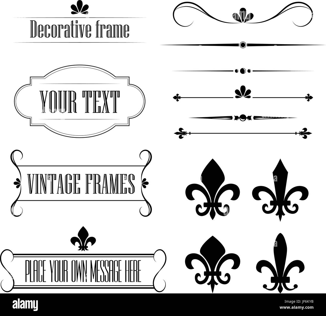 vintage, retro, decorative, frame, divider, border, pictogram, symbol ...