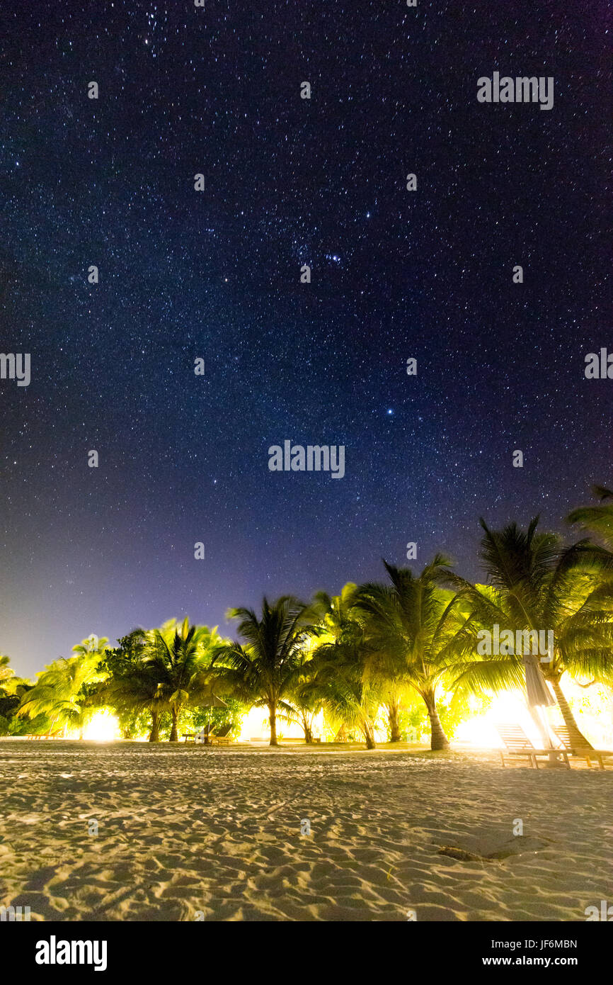 Milky Way on the beach. Tropical travel destination, night photo of ...