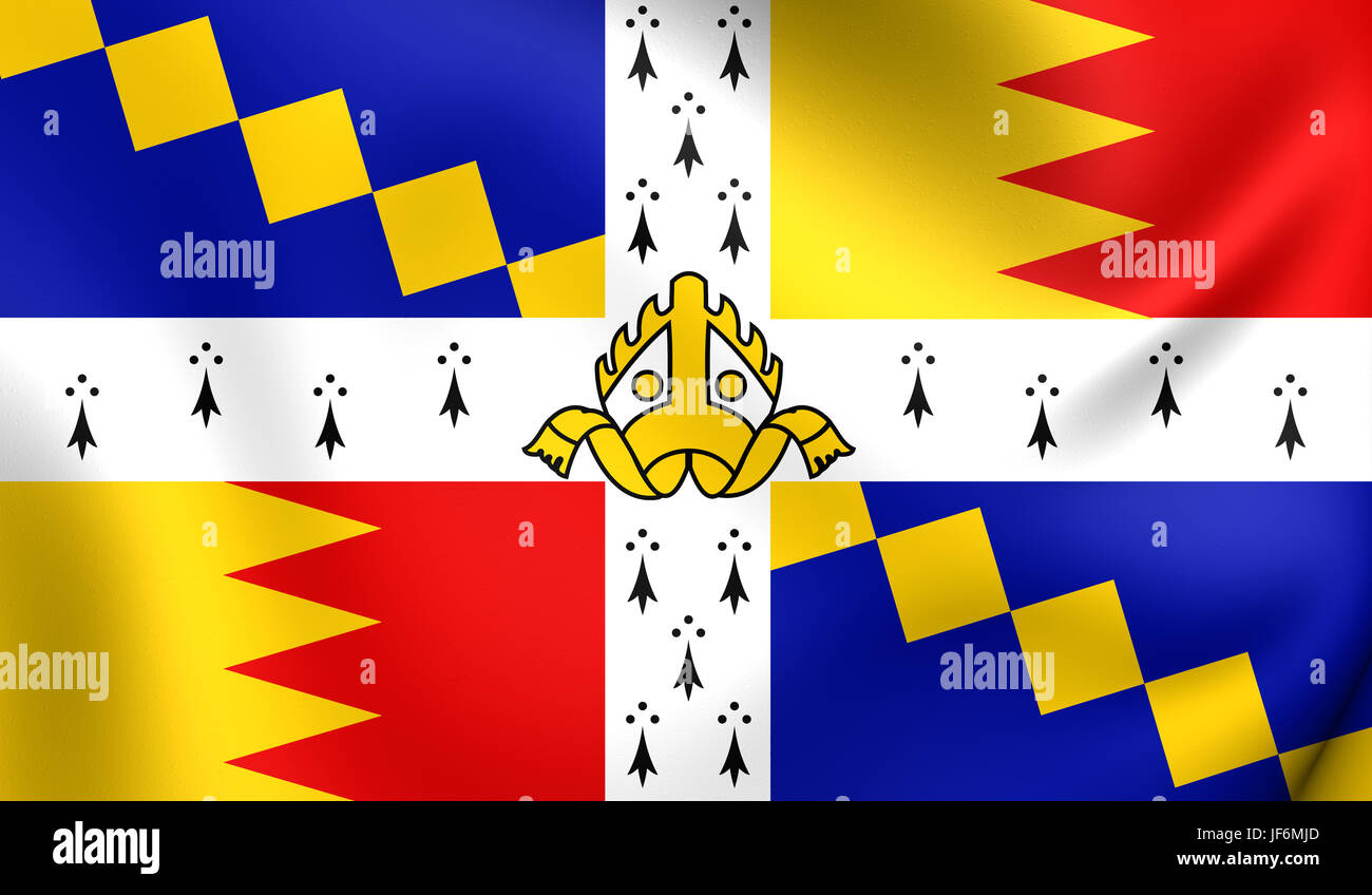 3D Flag of the Birmingham, England Stock Photo - Alamy