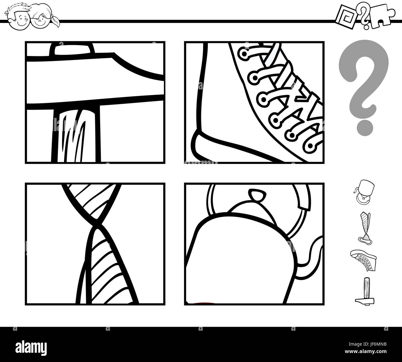 guess objects coloring book Stock Photo - Alamy