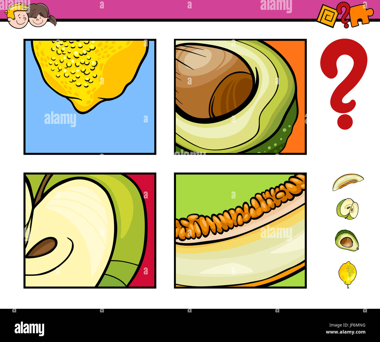 educational activity with fruits Stock Photo - Alamy