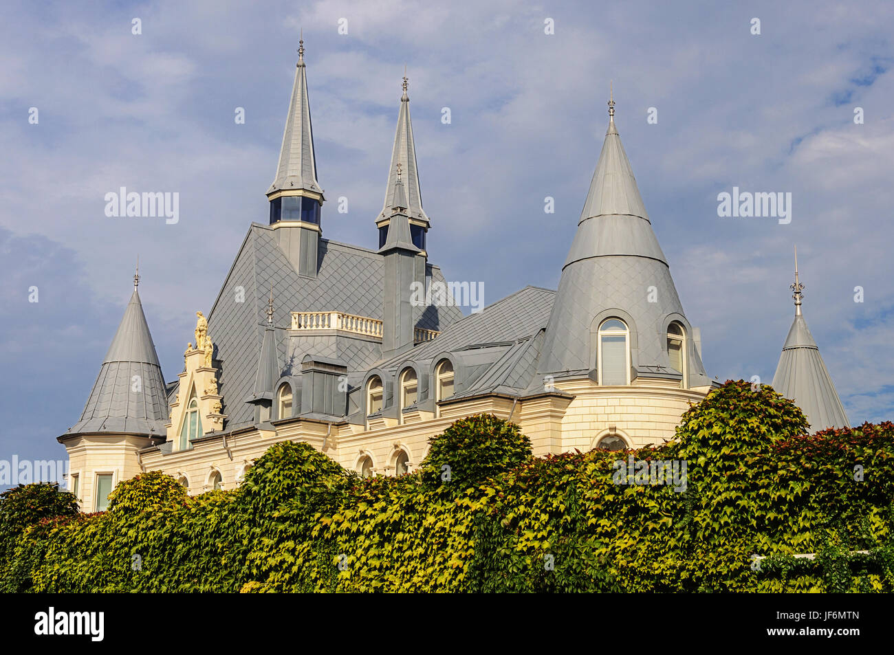 New castle behind a high fence in Odessa Stock Photo - Alamy