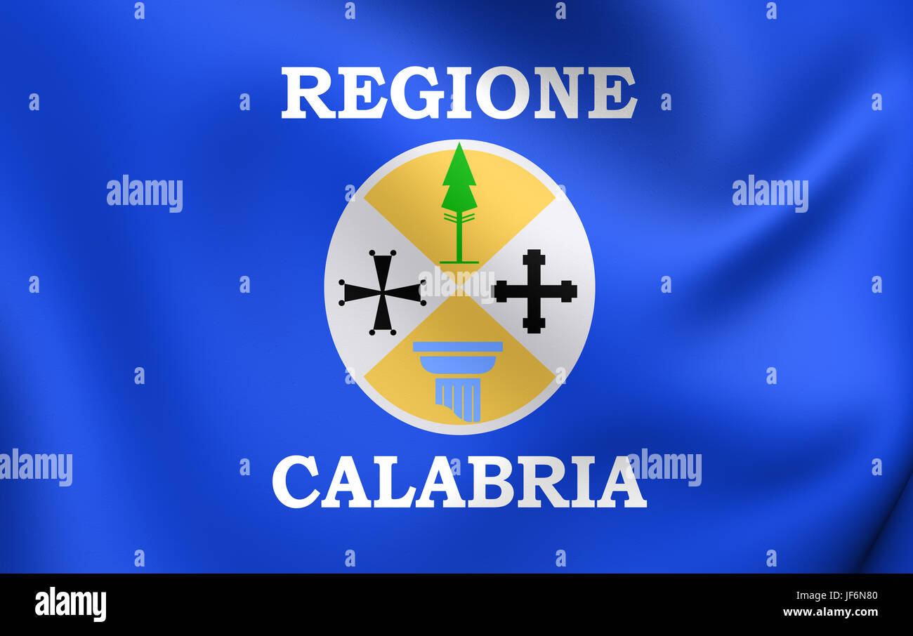 Flag of Calabria, Italy Stock Photo - Alamy