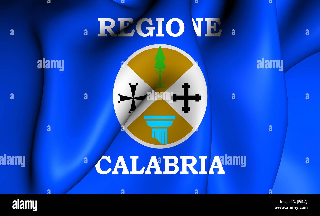 3D Flag of the Calabria, Italy Stock Photo - Alamy