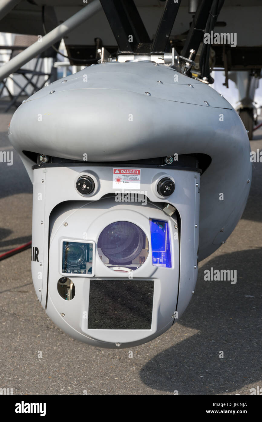 Multi-Sensor surveillance pod under an airplane Stock Photo - Alamy
