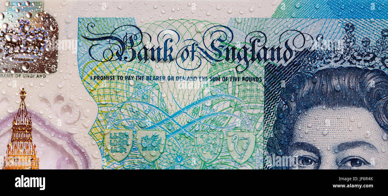 New Polymer Five Pound Note - 2017 Stock Photo - Alamy
