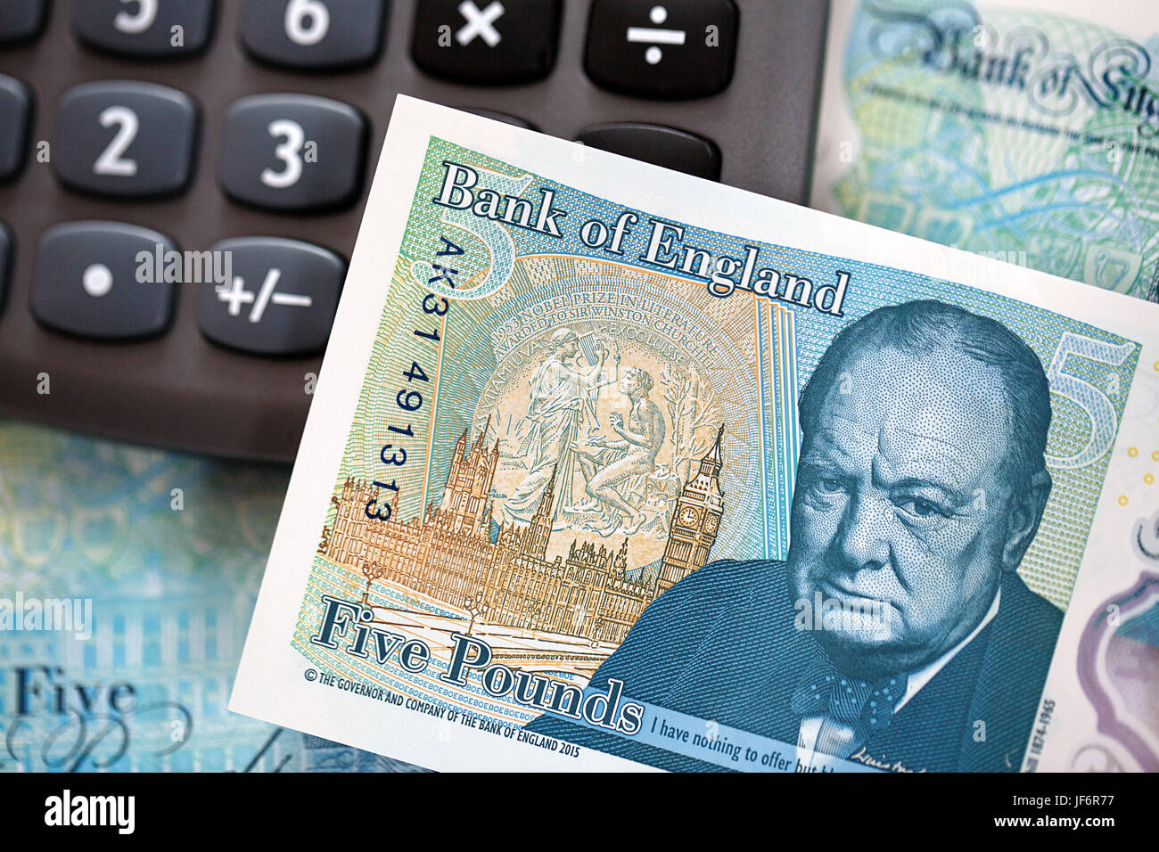Five Pound Note and Calculator Stock Photo - Alamy
